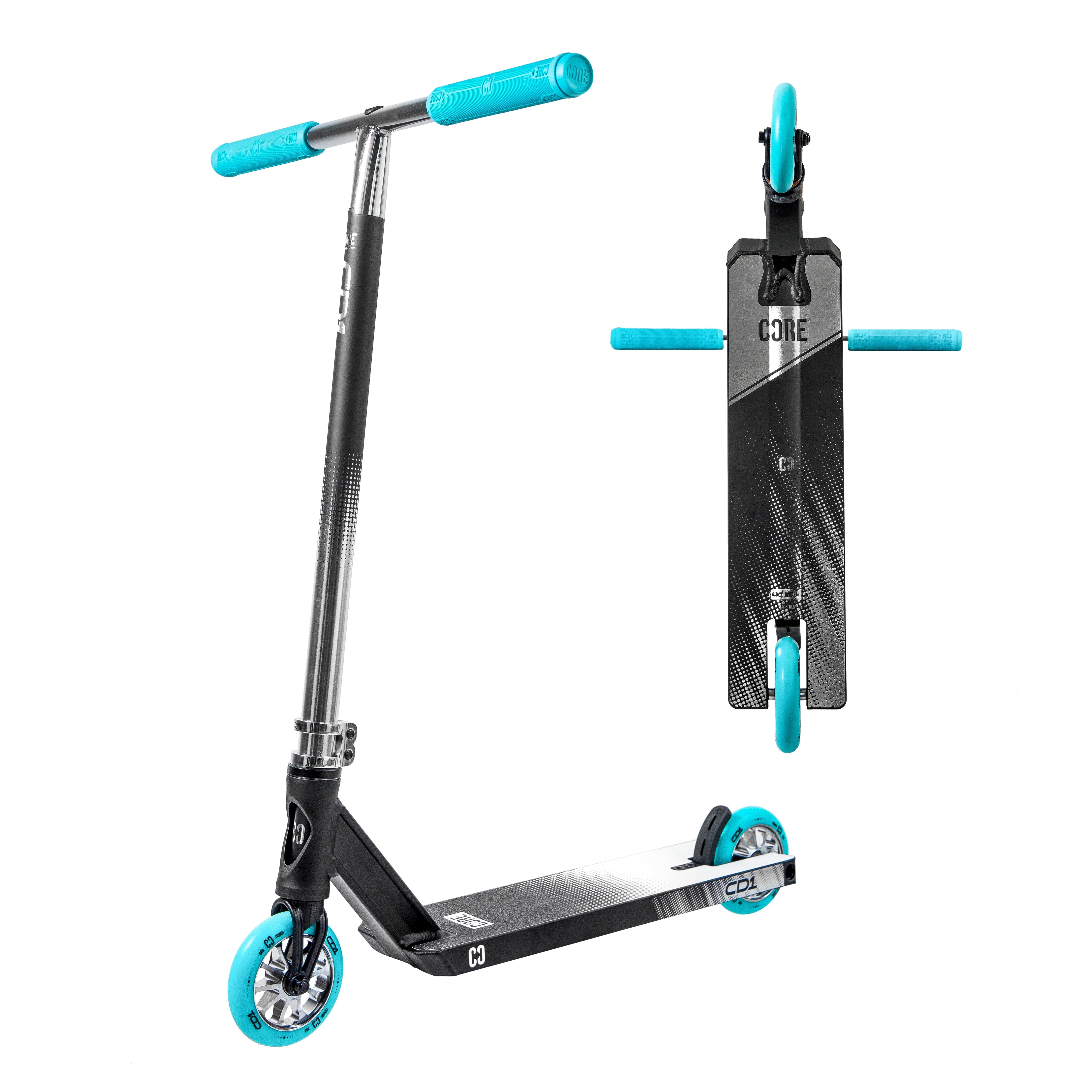 CORE CD1 Complete Kids Stunt Scooter - Chrome/Teal - CORE Action Sports
