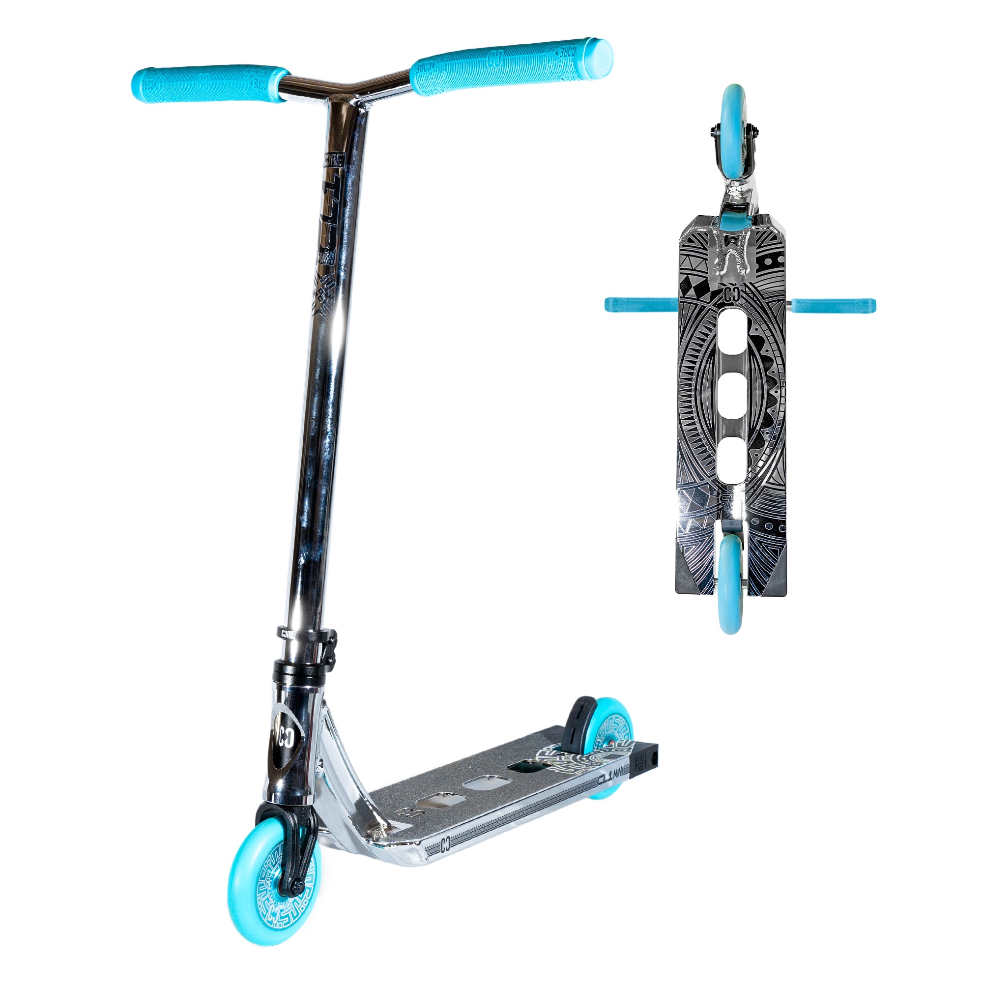 CORE Mini CL1 Complete Stunt Scooter – Chrome/Teal LE - CORE Action Sports