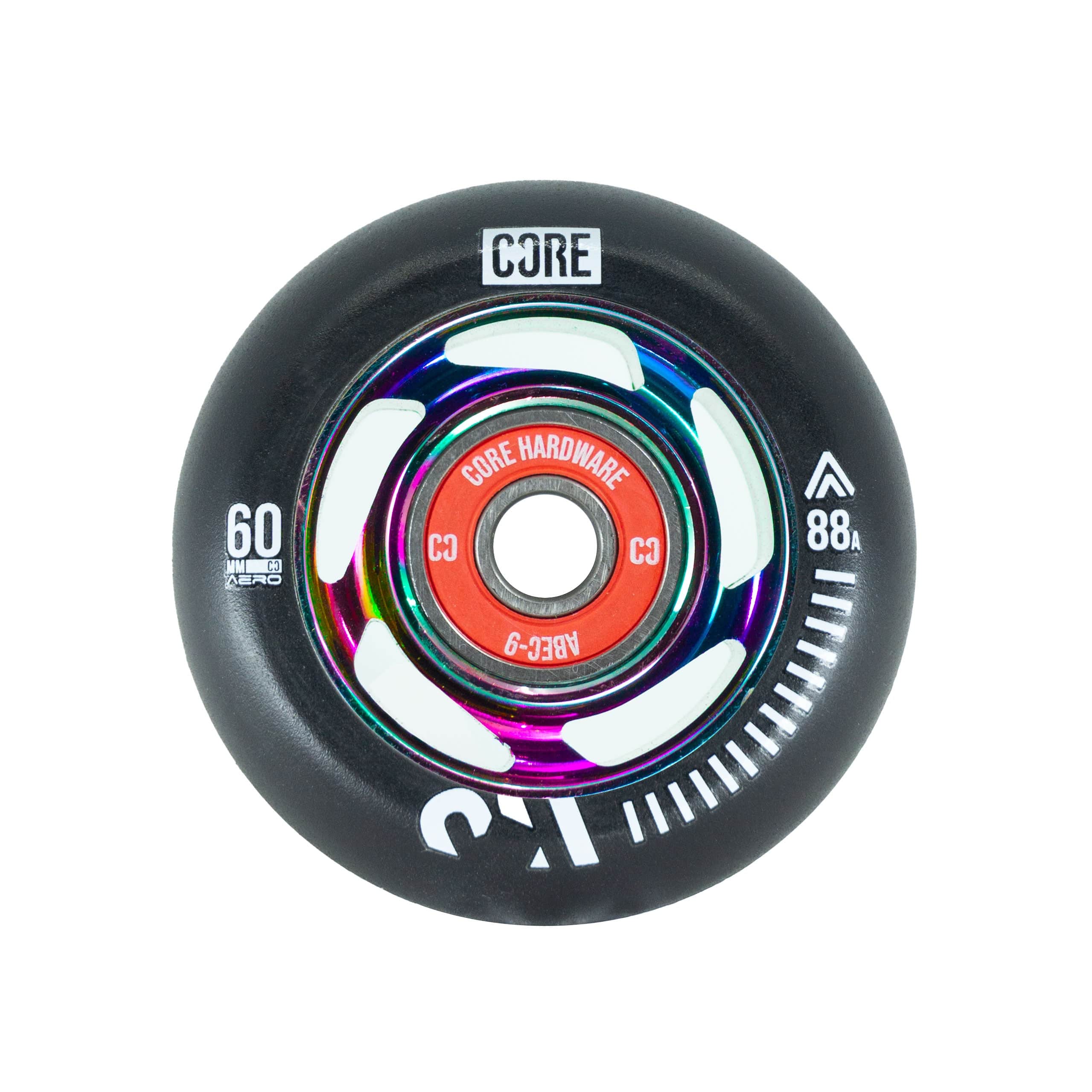 CORE Aero Inline Skate Wheels 60mm Neo Chrome (4 Pack Skate Bearings ...